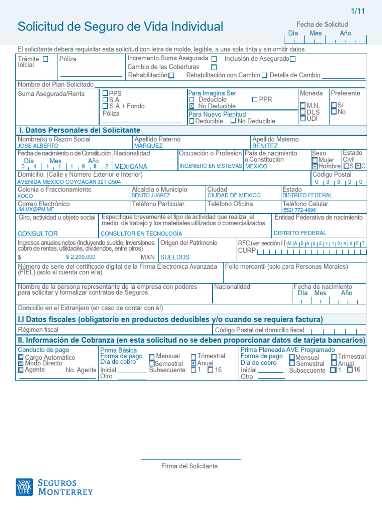 Solicitud GMM y Segubeca - Jose Marquez - 4Dic23 | PDF | Seguro | Póliza de seguros