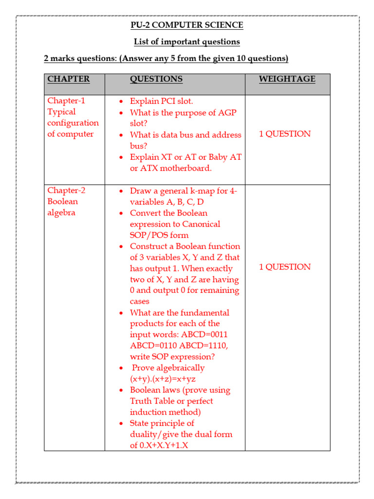 COMPUTER SCIENCE Imp Questions | PDF | Databases | Programming