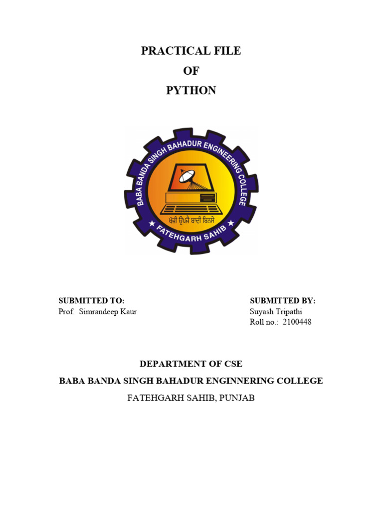 Suyash Python File | PDF | Data Type | Python (Programming Language) Suyash Python File | PDF | Data Type | Python (Programming Language)