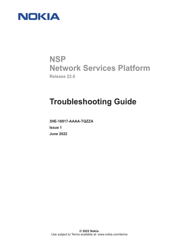 NSP 22.6 Troubleshooting Guide | Download Free PDF | Computer Network | Troubleshooting