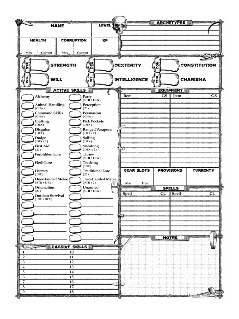 CHARACTER_SHEET_DoB&S - Conquered Sun Edition | PDF