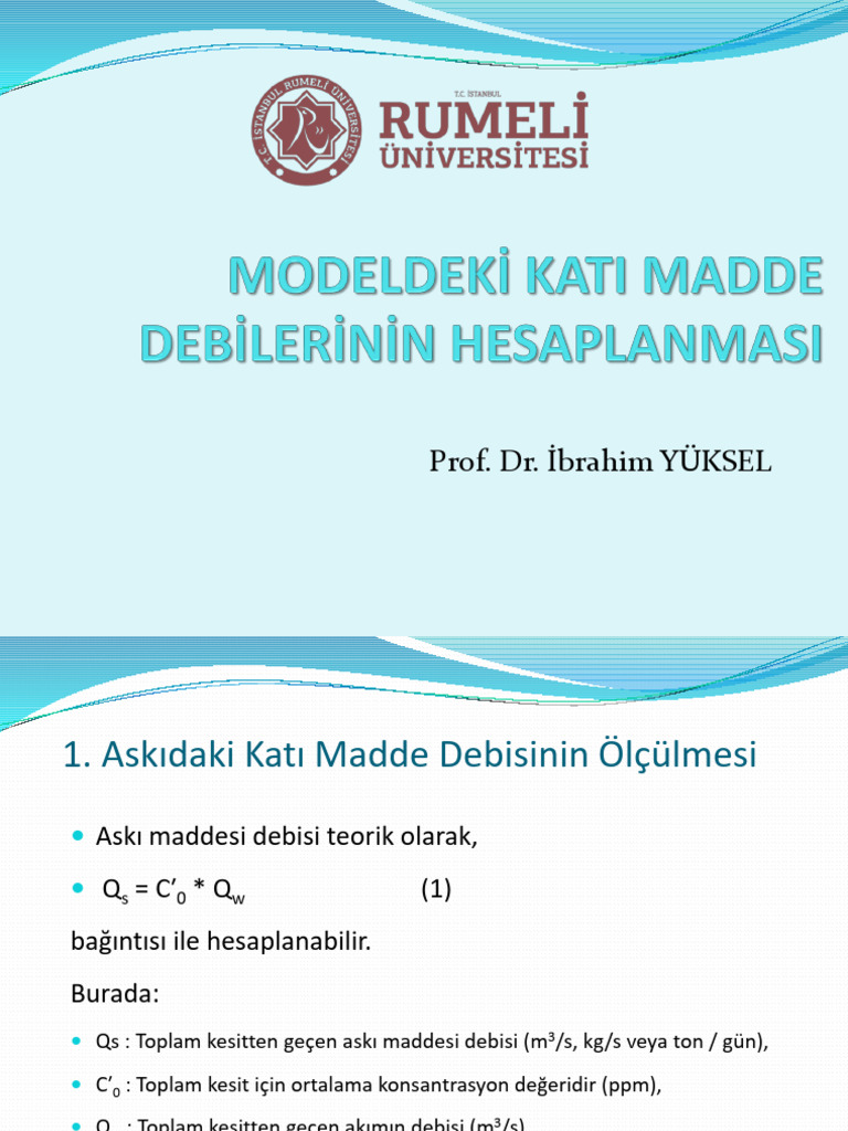 Modeldeki̇ Kati Madde Debi̇leri̇ni̇n (Mi̇ktarlarinin) Hesaplanmasi | PDF