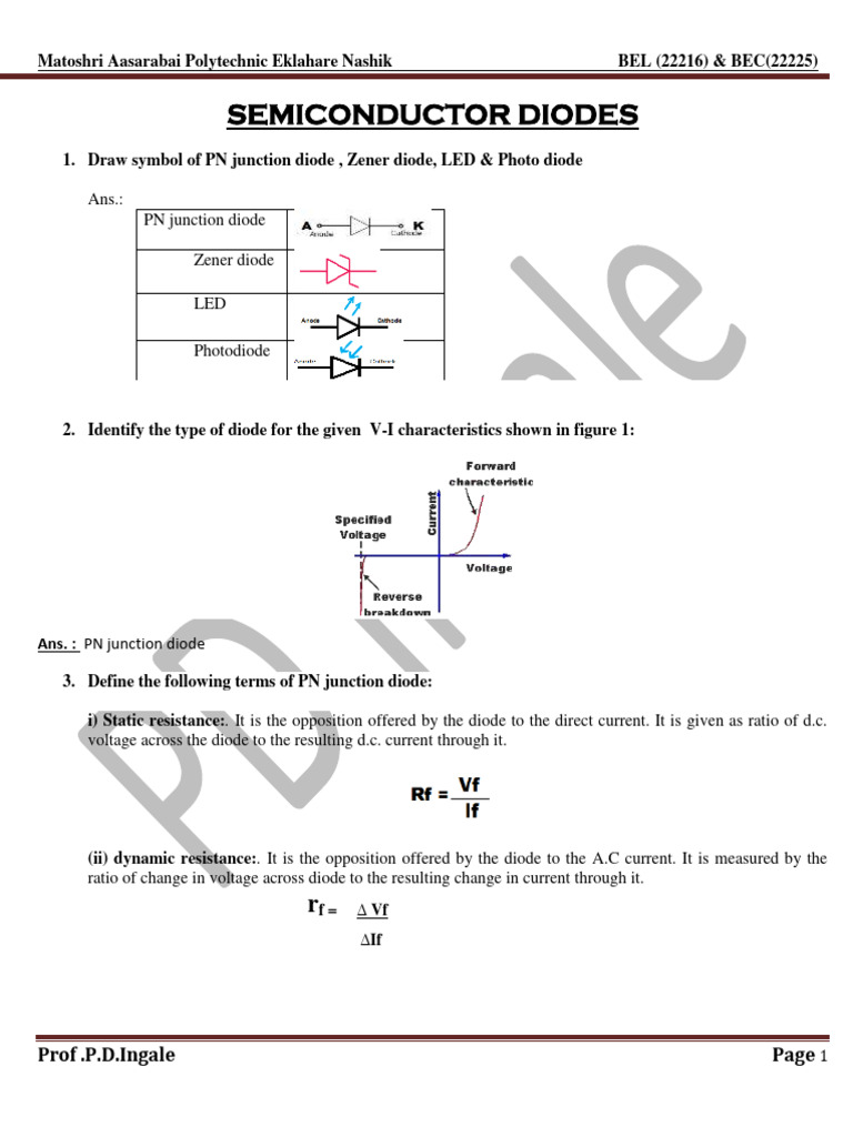 Bel Bec Ch01 Print Out | PDF | Diode | P–N Junction