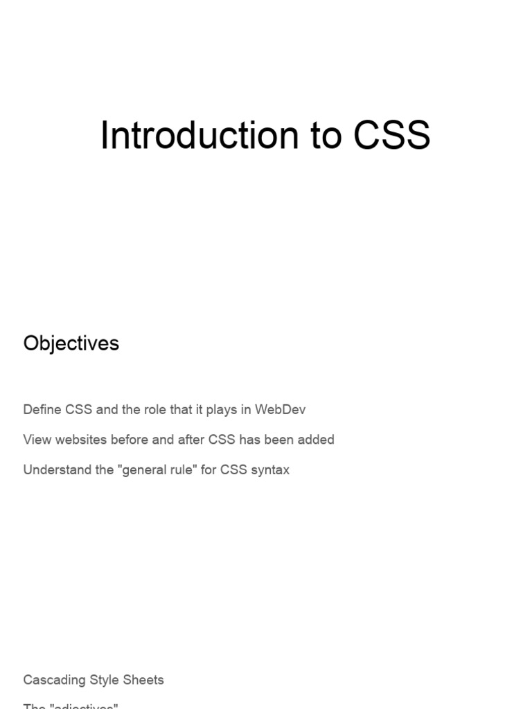 Introduction To CSS | PDF | Art | Computers