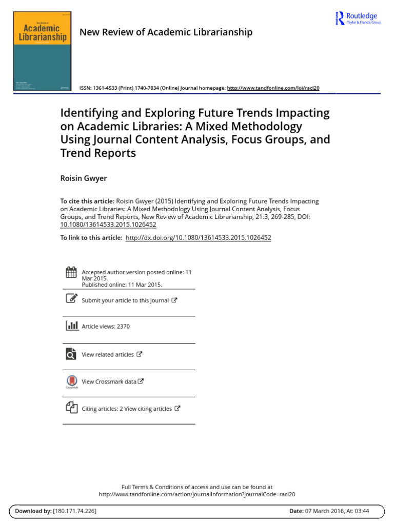 Future Trends Impacting On Academic Library PDF Libraries