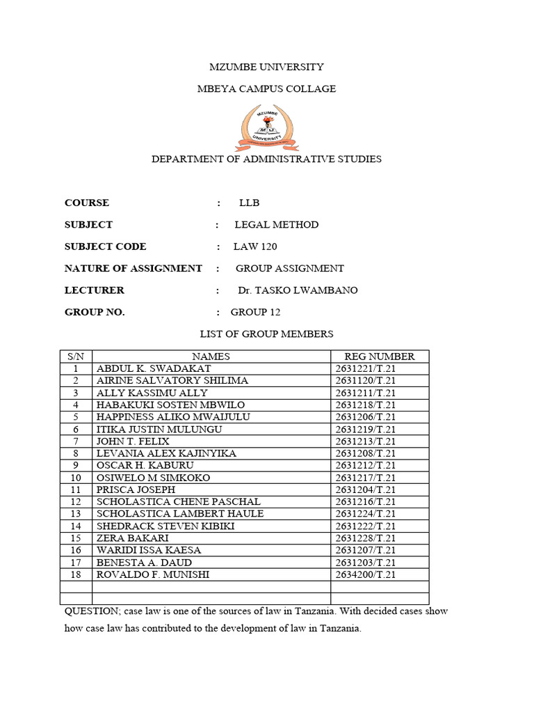 Assignment Legal Method | PDF | Case Law | Government