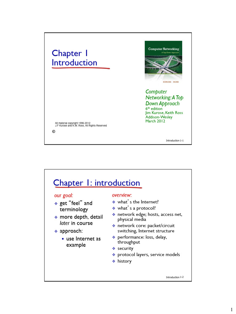 Computer Networking Lecture - UWI KuroseRoss - 6ed - Chp1 | PDF | Computer Network | Internet ...