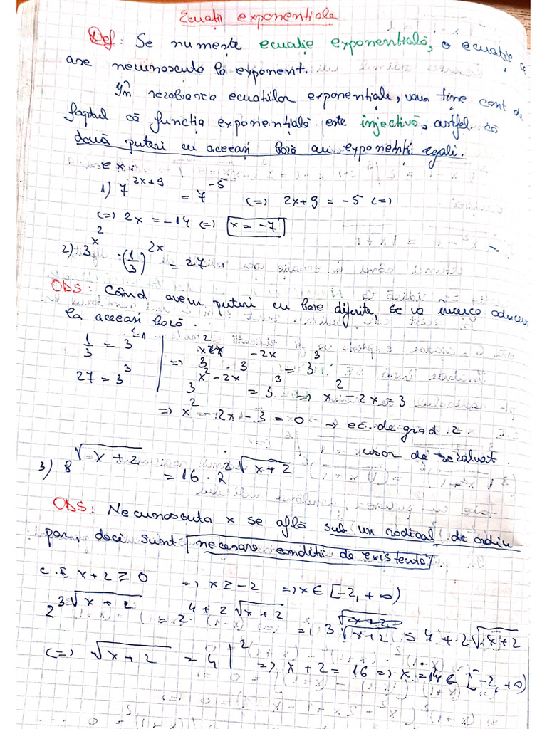 Ecuații Exponențiale (Clasa A10a Lecția 10) | PDF