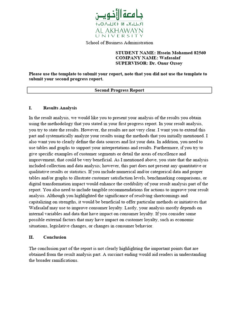 Internship Second Progress Report Comments Summer 2023 Hssein Mohamed | PDF | Data | Methodology