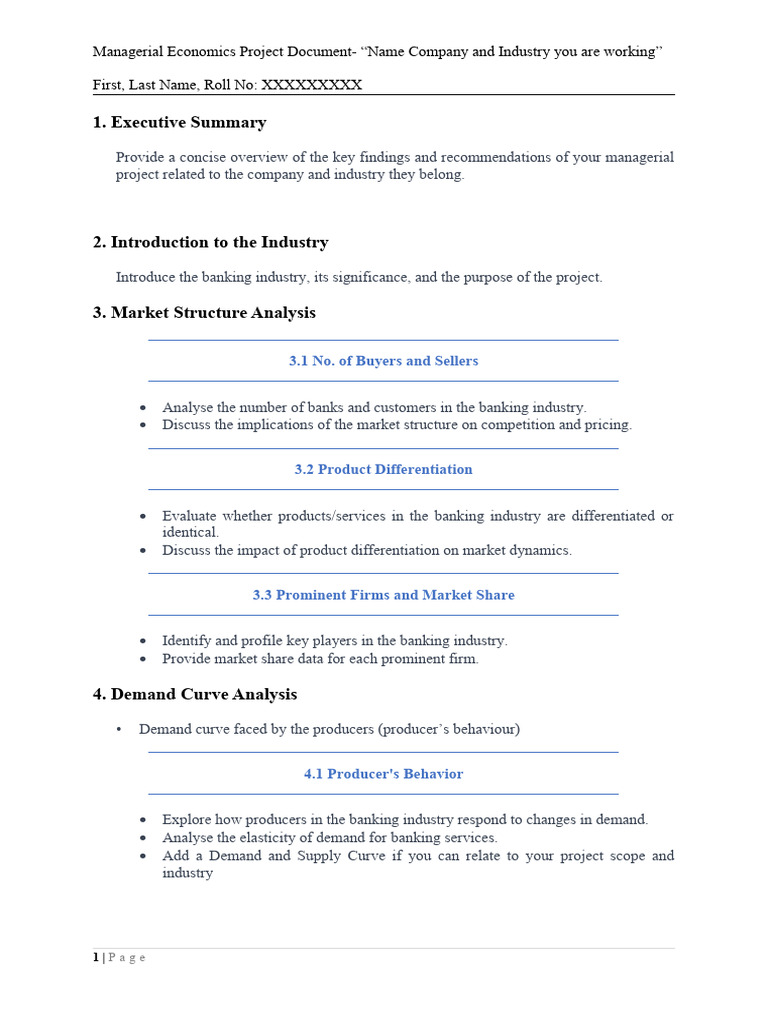 Managerial Economics Project Template | PDF | Demand | Economics