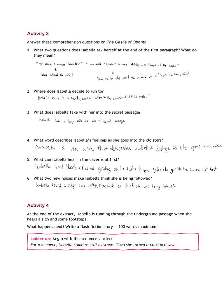 Lesson 1 - Activity 3 | PDF | Mystery, Thriller & Crime Fiction