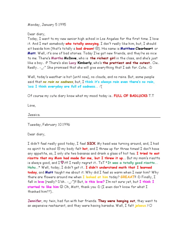 High School Diary: Love and Friendship | PDF | Leisure