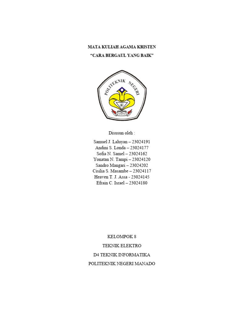 Cara Bergaul yang Baik dalam Kristen | PDF