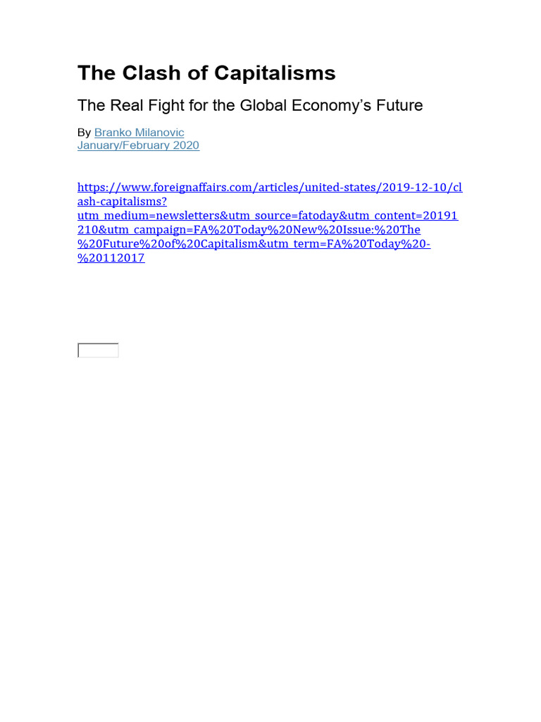 Capitalism's Competing Models Explained | PDF | Poverty & Homelessness | Discrimination & Race ...