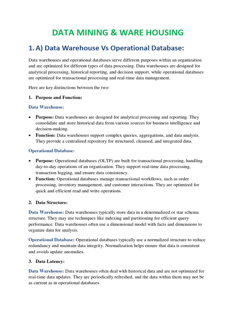 Data Mining & Warehousing | PDF | Data Warehouse | Genetic Algorithm