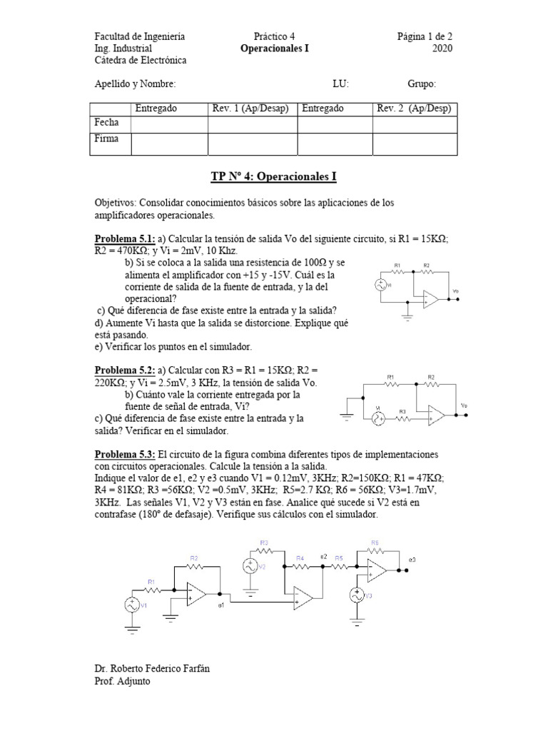 TP4 2020 | PDF | Resistencia Eléctrica y Conductancia | Electricidad