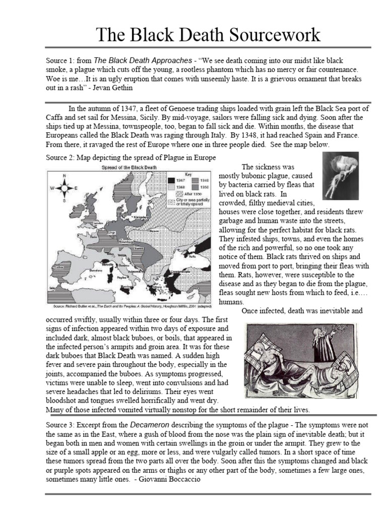 The Black Death-Sourcework (1) | PDF | Black Death | Causes Of Death