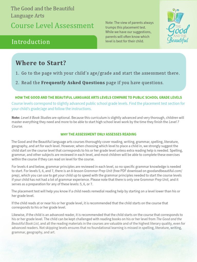 Level 7 Language Arts Placement Guide | PDF | Educational Stages | Phonics