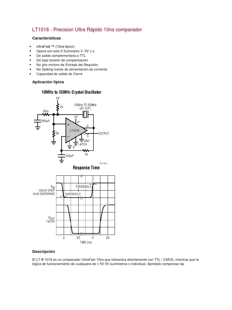 LT1016 Operacional | PDF | Amplificador operacional | Amplificador