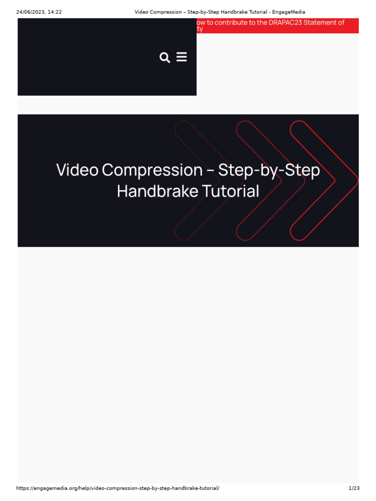 Video Compression - Step-by-Step Handbrake Tutorial - EngageMedia | PDF | Video | Data Compression