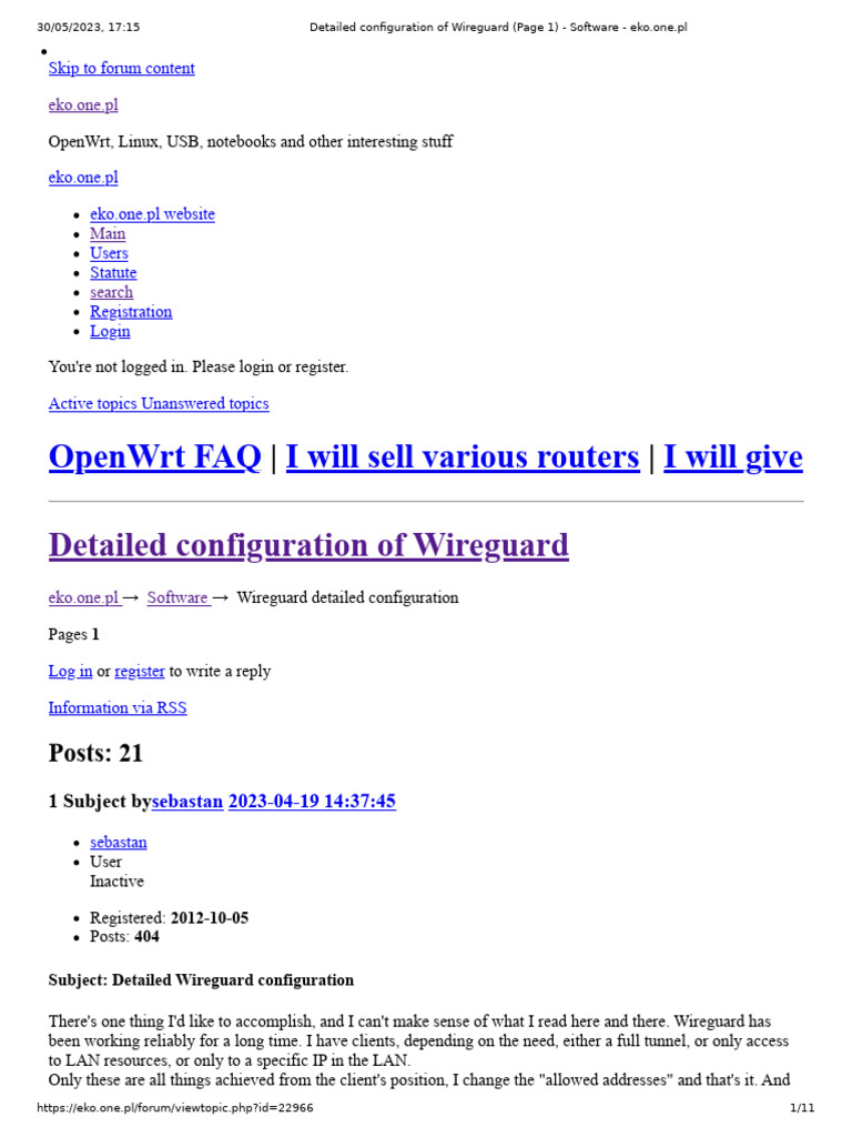 Detailed Configuration Of Wireguard Page 1 Software Eko Onepl Download Free Pdf 