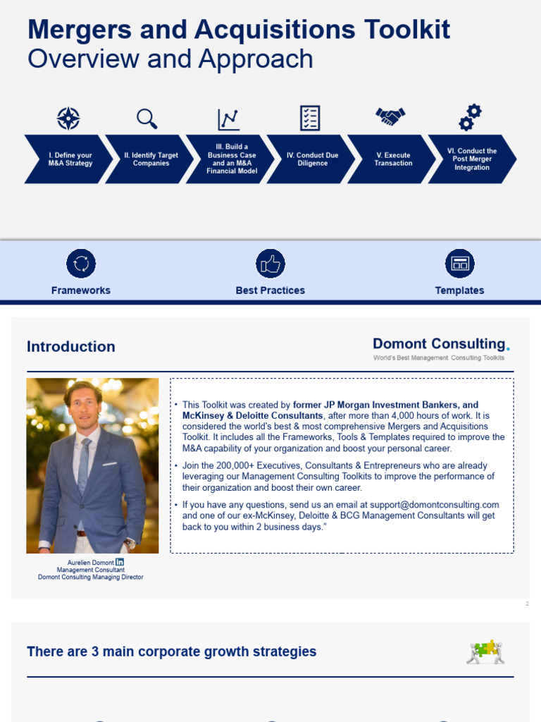 8. Mergers and Acquisitions Toolkit - Overview and Approach | PDF ...