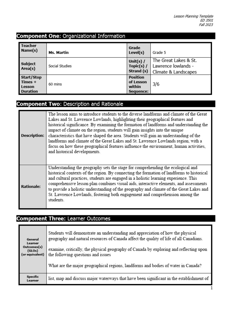 November 22nd Social Studies - Climate and Landscapes of The GL Stlaw ...