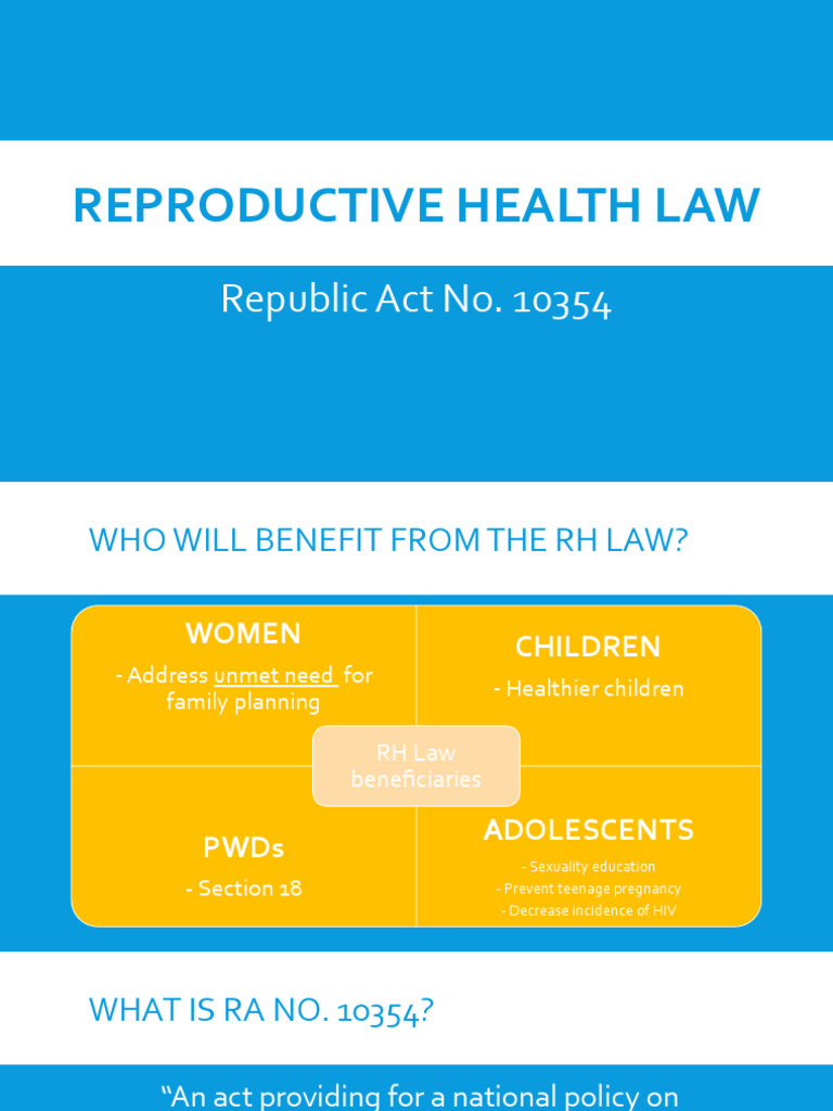 8-REPRODUCTIVE-HEALTH-LAW-1.pptx (1) | PDF | Family Planning | Maternal ...