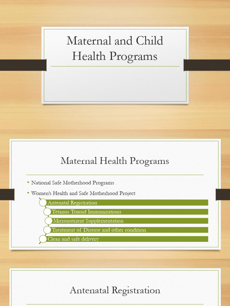 Maternal and Child Health Programs Overview | PDF | Childbirth | Vaccines