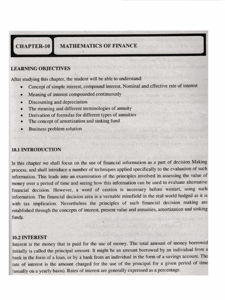 Chapter 10-Mathematics of Finance | PDF