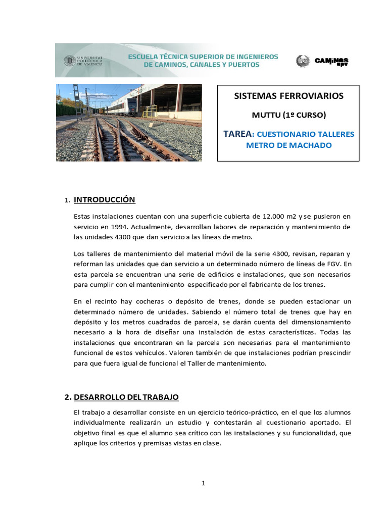 Muttu (1º Curso) : Sistemas Ferroviarios | PDF