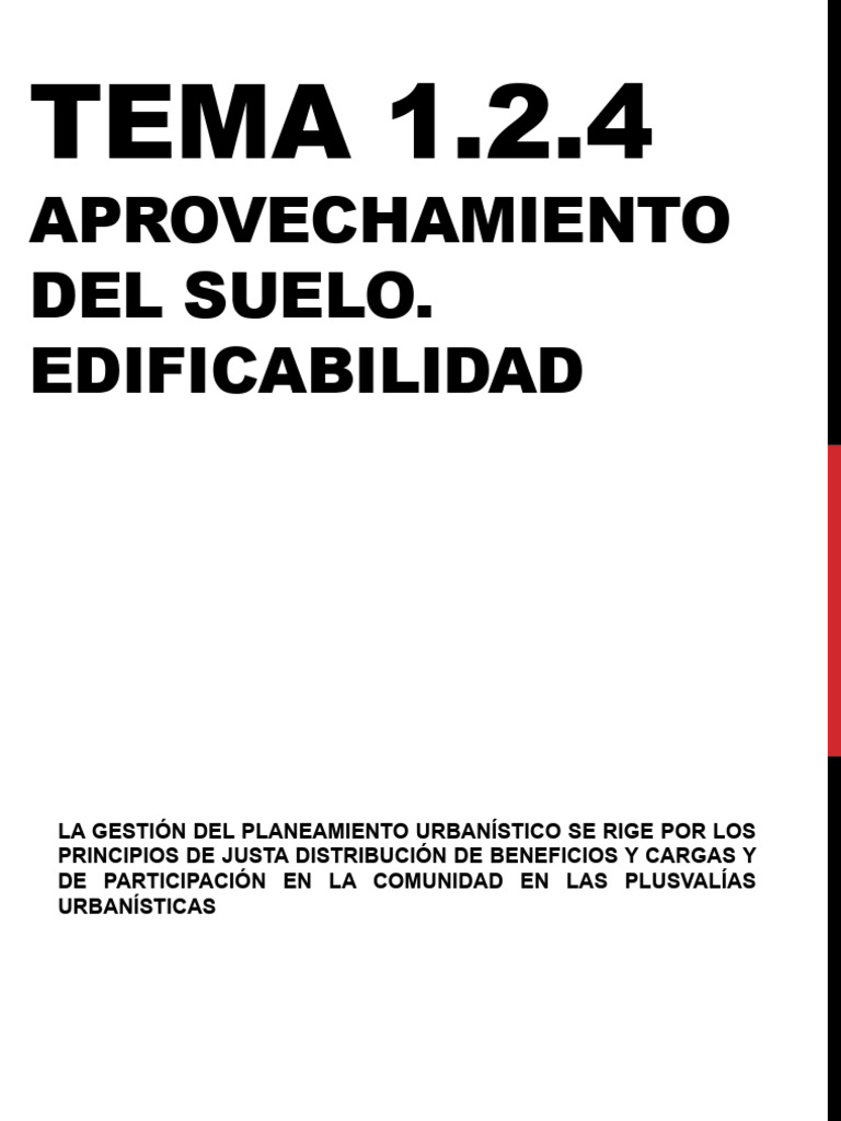1.2.4 Aprovechamiento Del Suelo. Edificabilidad-1-1-1 | PDF | Planificación urbana