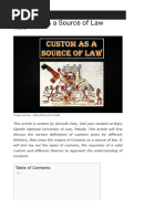 Customs | PDF | Sources Of Law | Jurisprudence