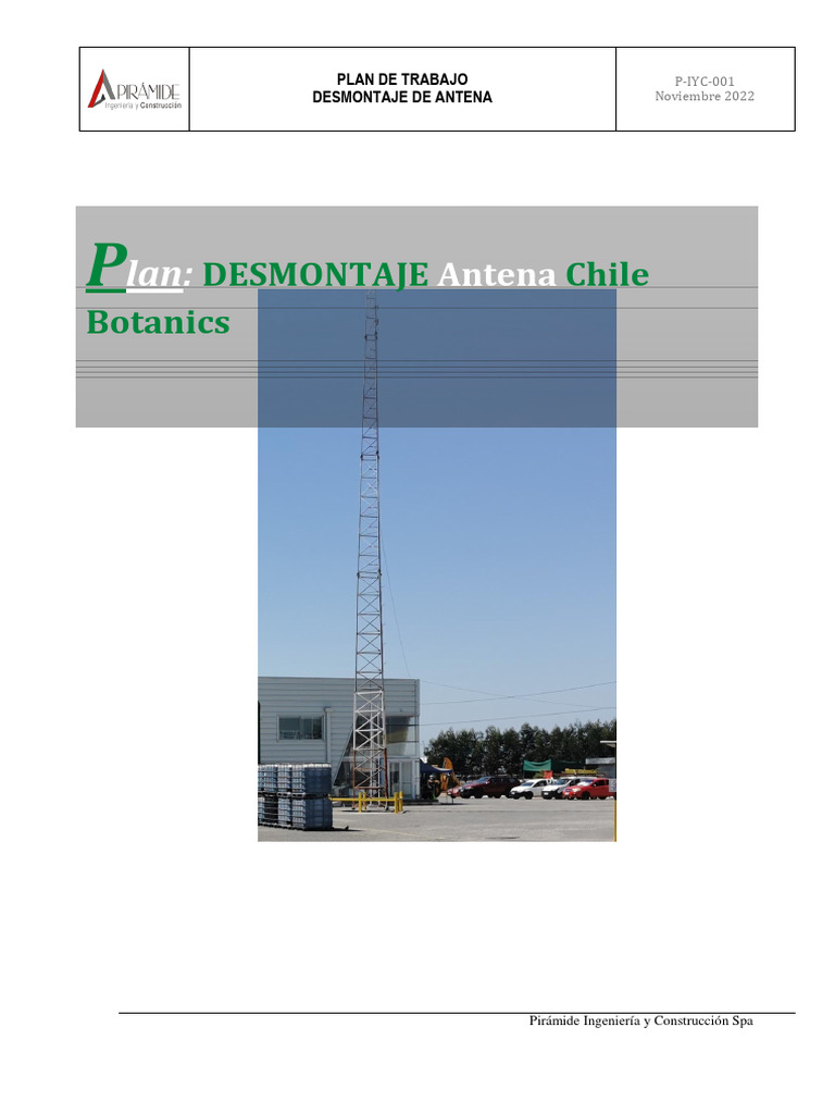 PLAN_DE_TRABAJO_DESMONTAJE_DE_ANTENA | PDF | Ingeniería
