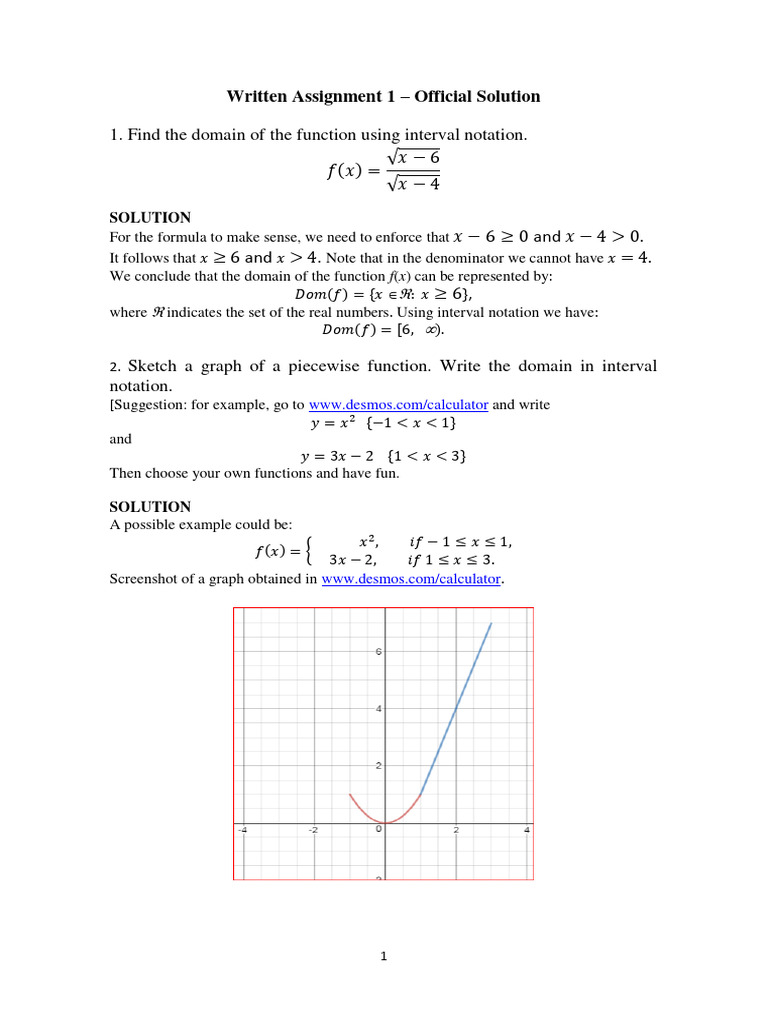 MATH 1201-01 College Algebra - AY2024-T2 UNIT 2 Graphs Linear and ...