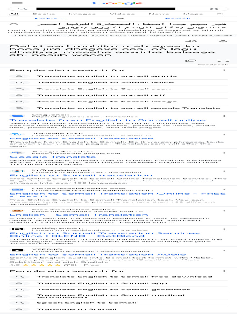 English to Somali Translation Guide | PDF | Translations | English Language