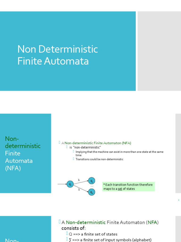 Non Deterministic Finite Automata Nfa Pdf Digital Electronics