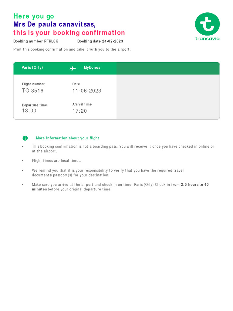 Booking Confirmation PFKL6K | PDF | Transport