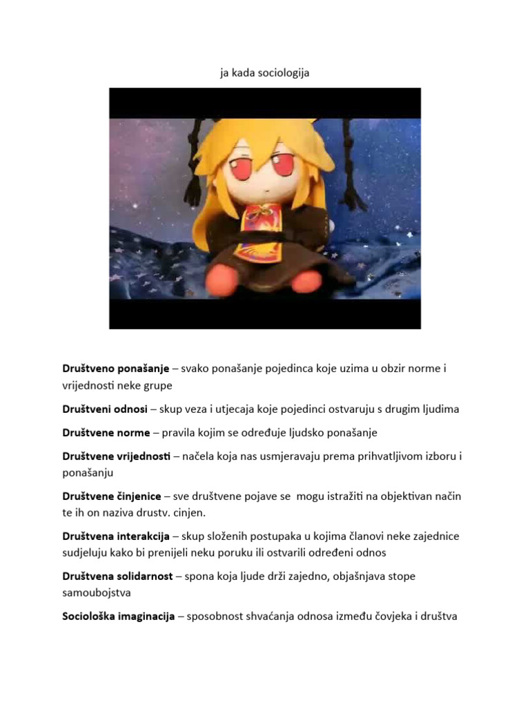 Ja Kada Sociologija | PDF