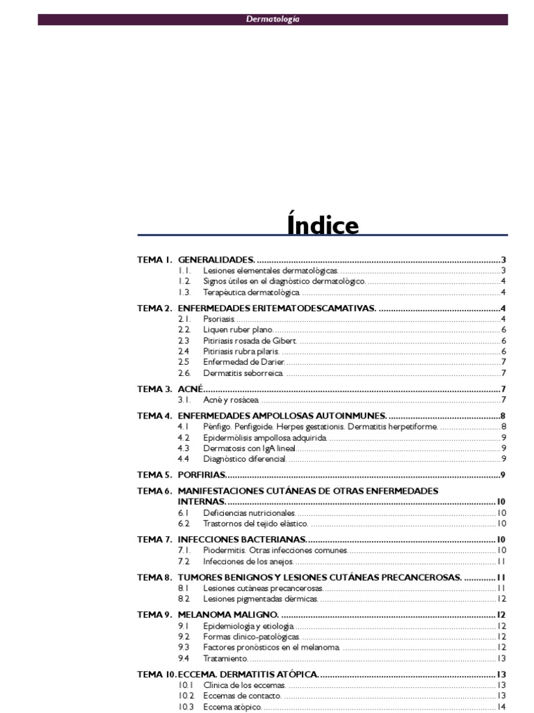 Minimanual - Dermatología | PDF | Psoriasis | Epidemiología