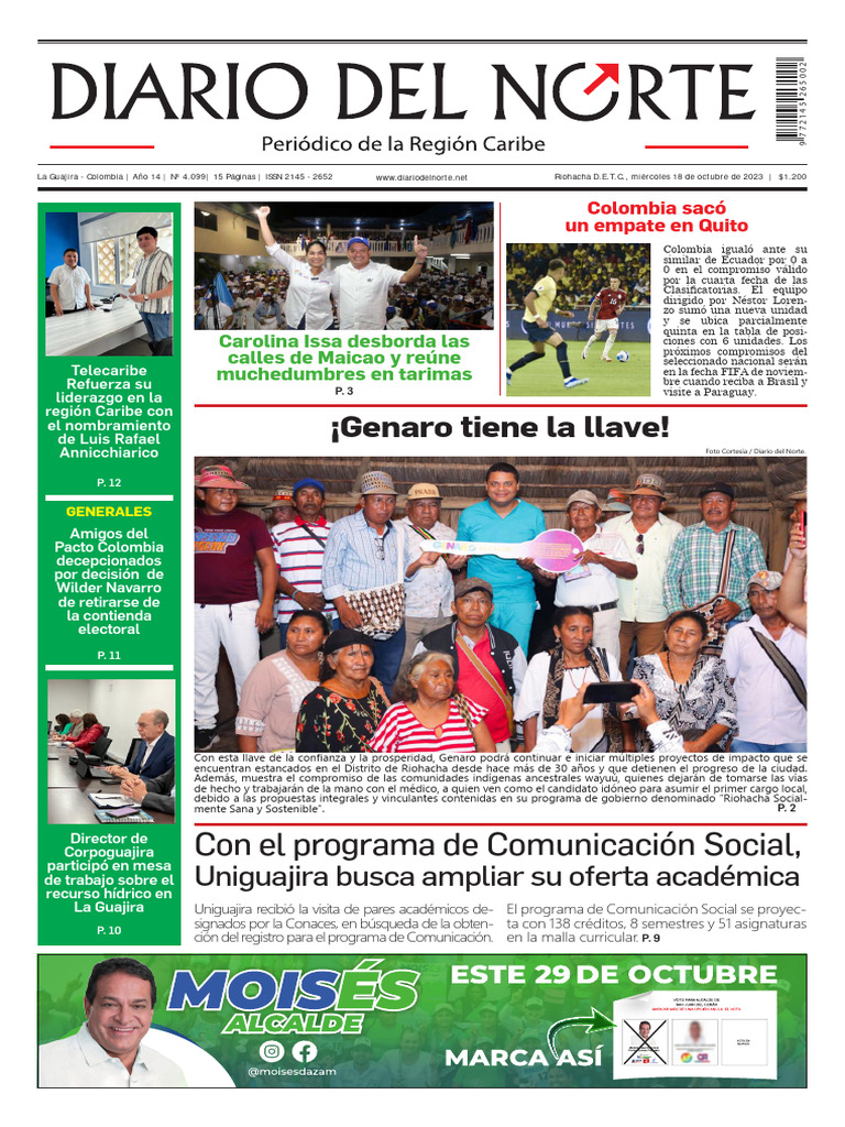 DIARIO DEL NORTE Del Miércoles 18 de Octubre de 2023 | PDF | Colombia