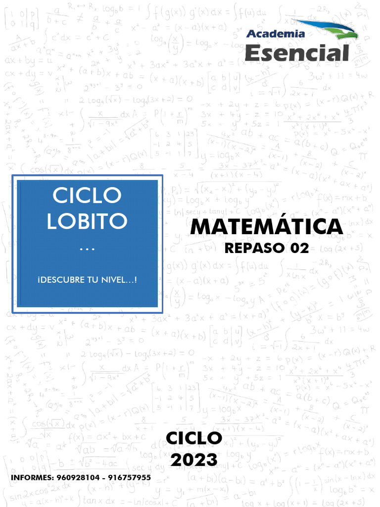 Repaso de Matemática 1ro 2023 | PDF | Métodos y materiales de enseñanza