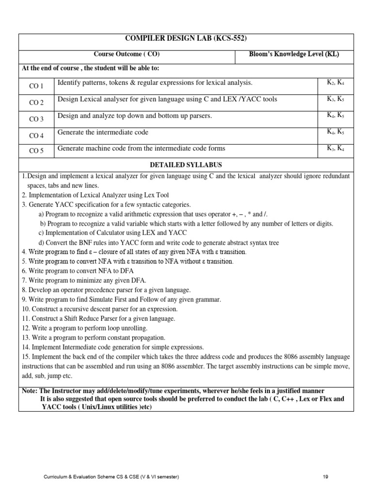 CD Lab | PDF | Parsing | Compiler