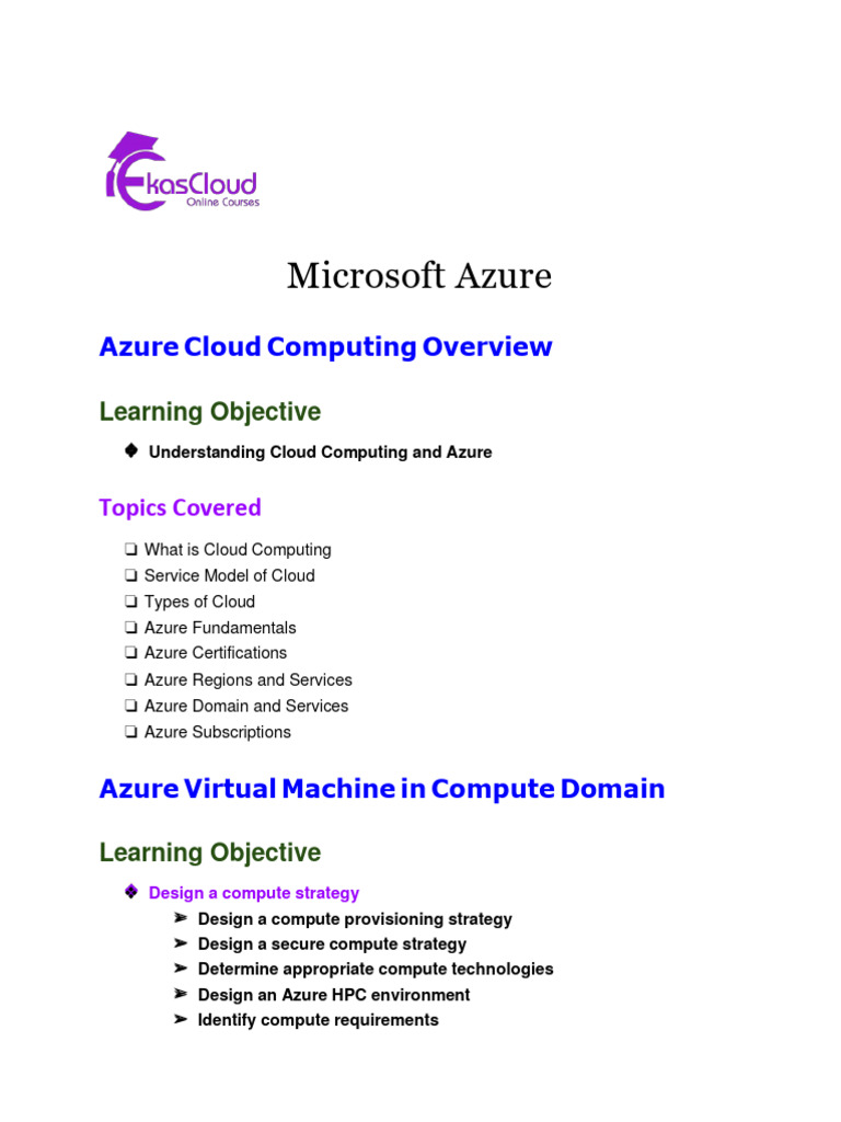 Azure Cloud Training Syllabus | PDF | Computer Network | Microsoft Azure Azure Cloud Training Syllabus | PDF | Computer Network | Microsoft Azure