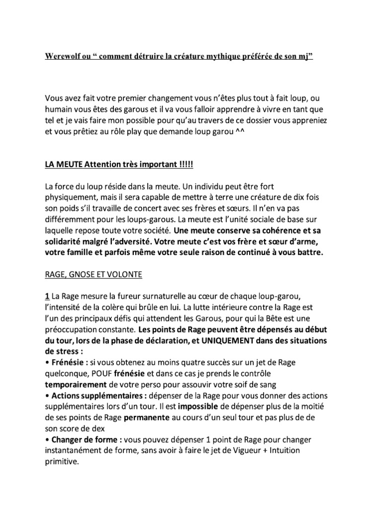 Werewolf | PDF