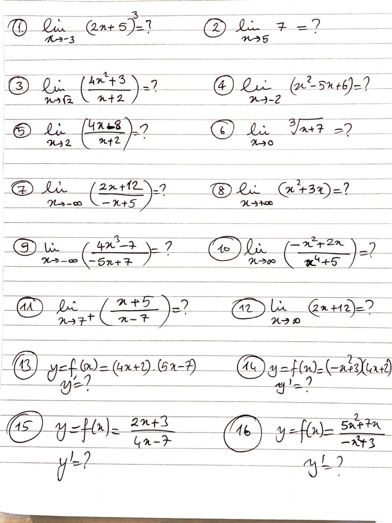 Limit Exercises | PDF