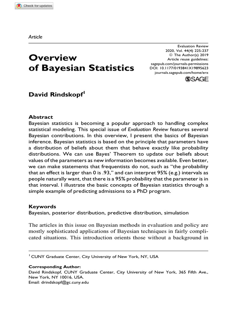 Overview of Bayesian Statistics | PDF | Bayesian Inference ... Overview of Bayesian Statistics | PDF | Bayesian Inference ...