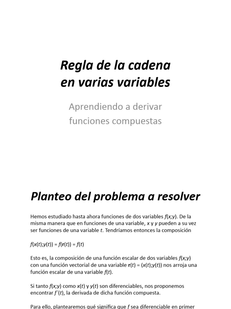 Regla de La Cadena en Varias Variables | Descargar gratis PDF ...