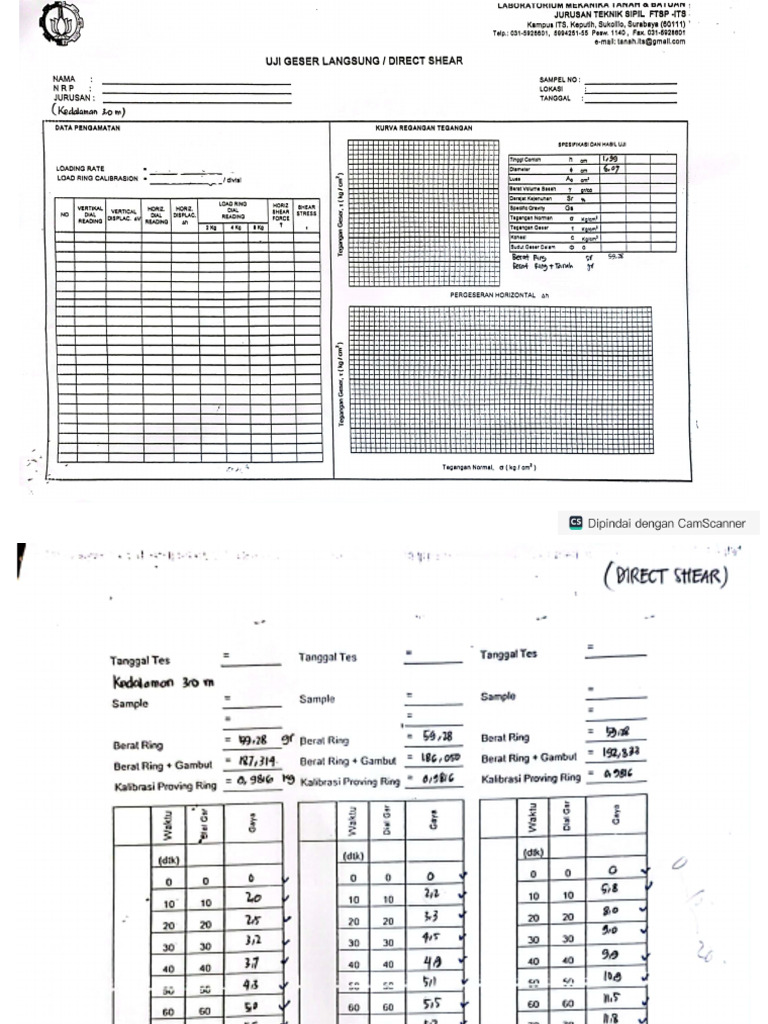 Direct Shear Test | PDF