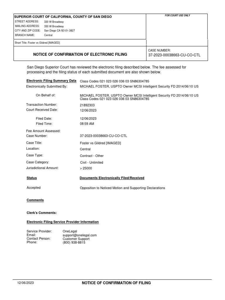 Notice of Confirmation of Filing SD Gildred | PDF | Justice | Crime ...